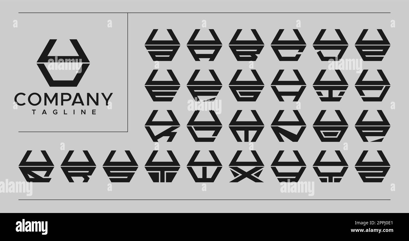 Modern line hexagon letter U logo design. Technology UU U letter logo ...