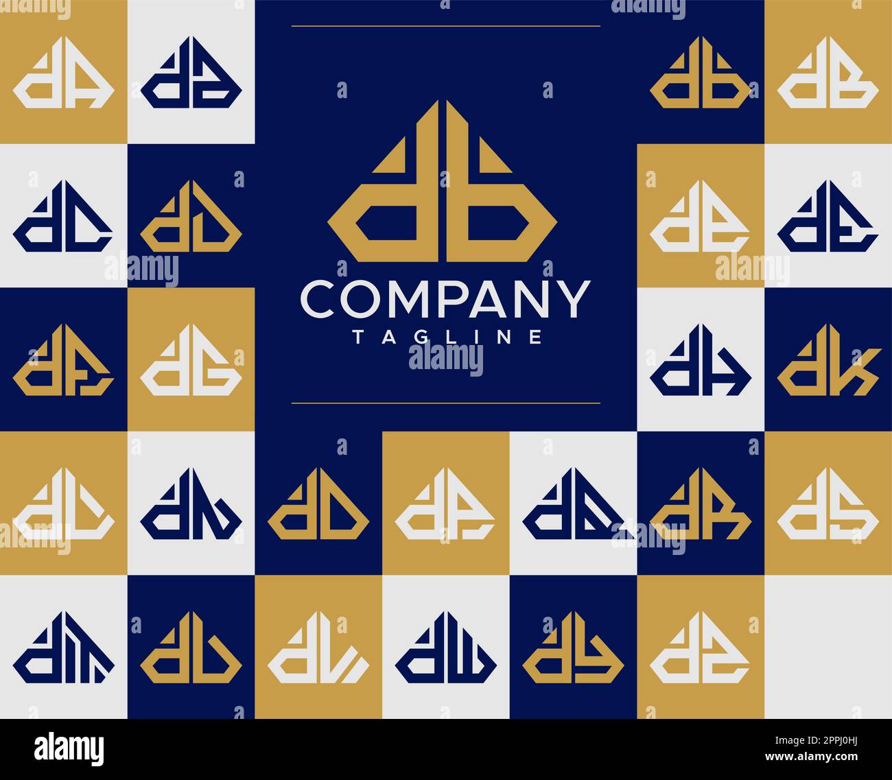 Luxury diamond DD D logo design set. Abstract jewelry D initial logo ...