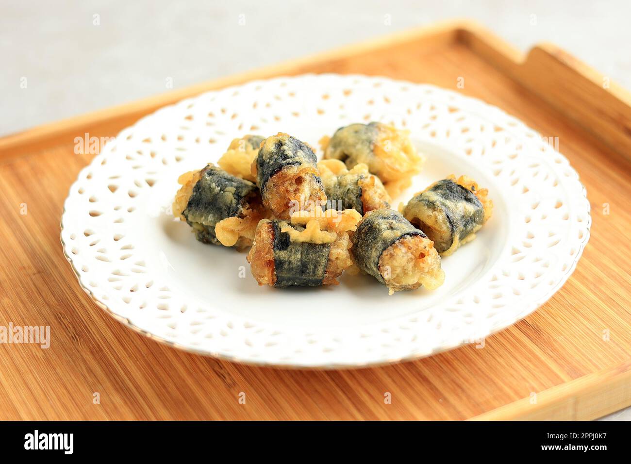 Mini Gimmari or Kimmari, Seaweed Wrapped Tempura. Korean Food Stock ...