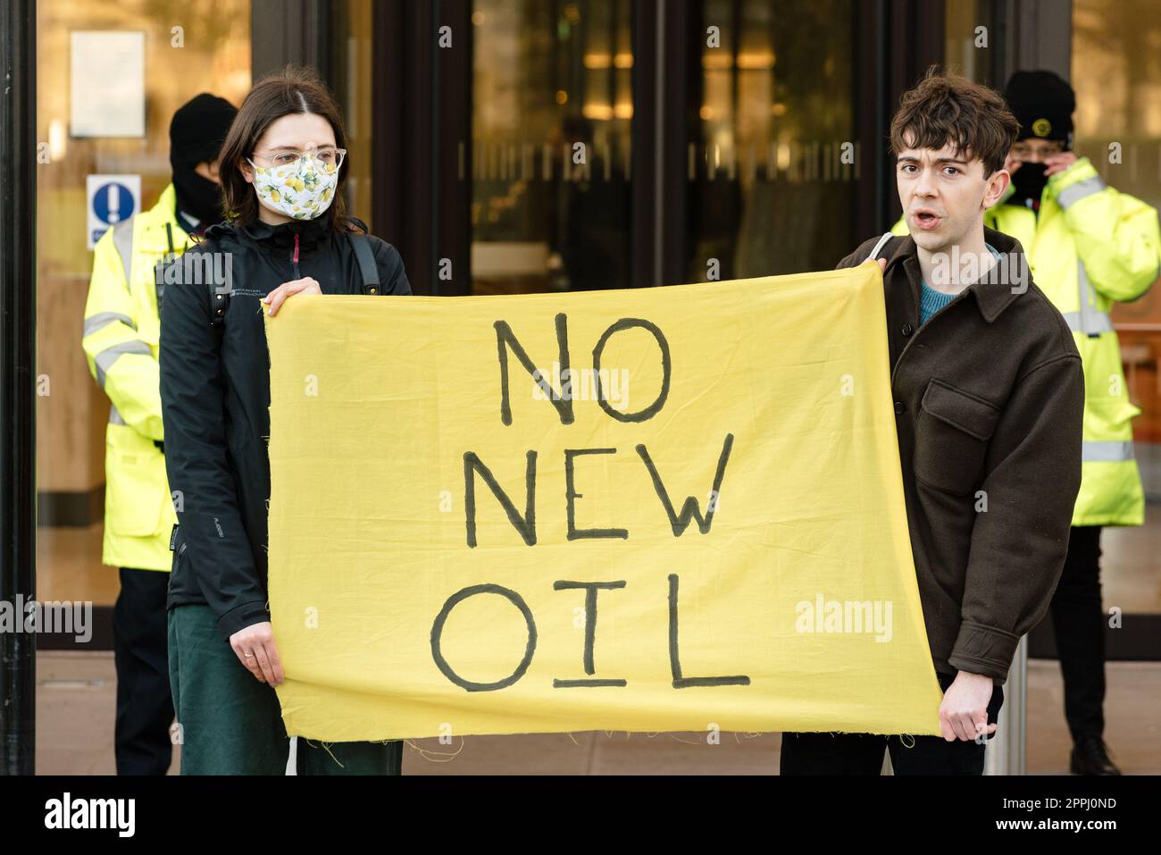 London, UK. 24 April 2023. Fossil Free London run a people's picket at ...