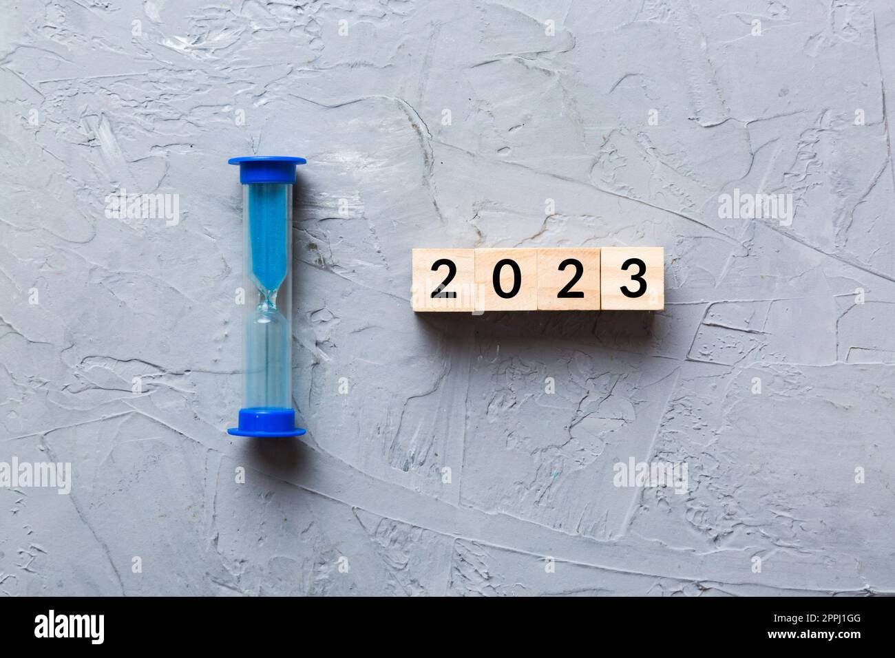 New Year 2023 sand timer. Resolution, time, plan, goal, motivation ...
