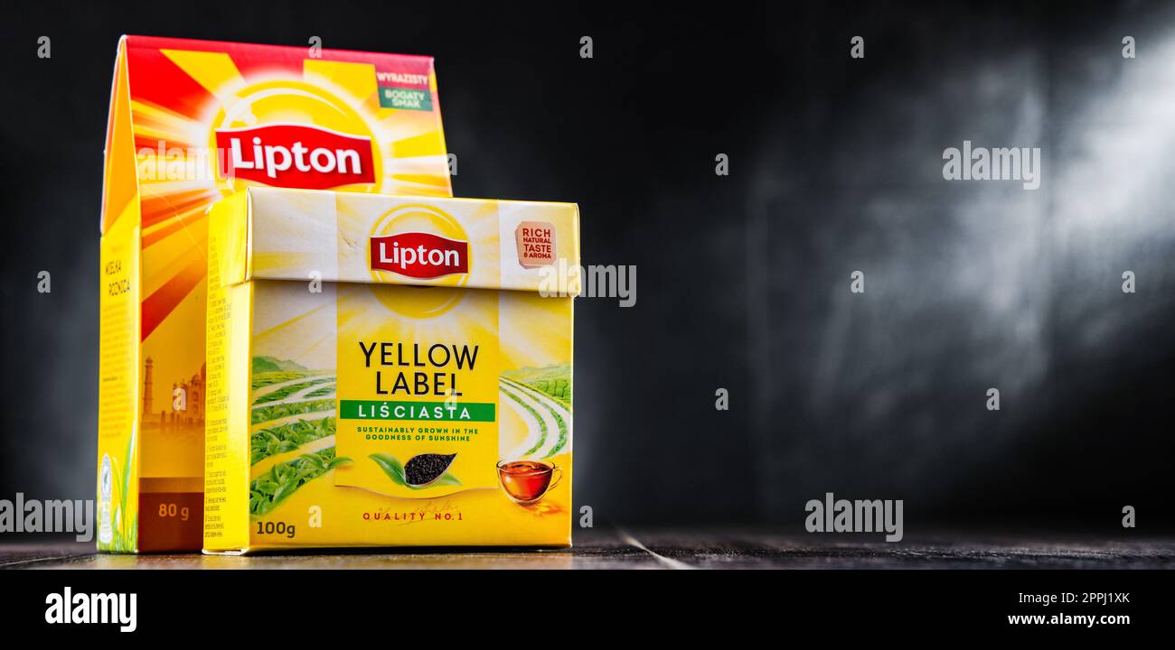Two packages of Lipton Tea Stock Photo - Alamy
