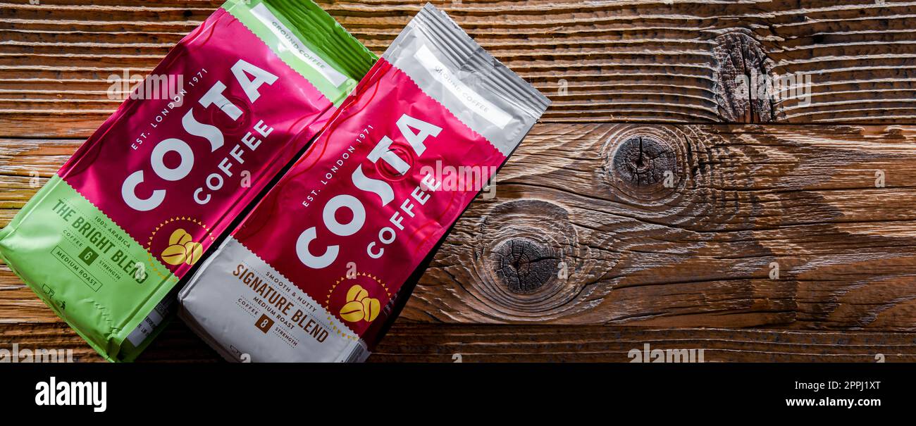 Packages of Costa Coffee Stock Photo - Alamy