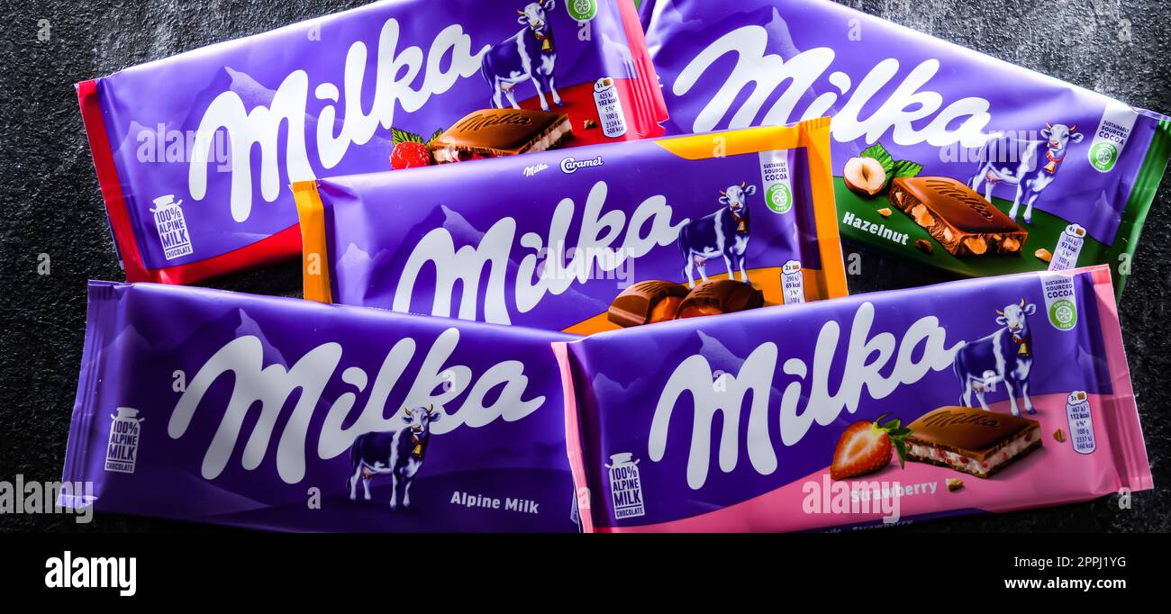 Assorted Milka chocolates Stock Photo - Alamy