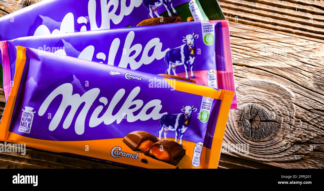 Assorted Milka chocolates Stock Photo - Alamy