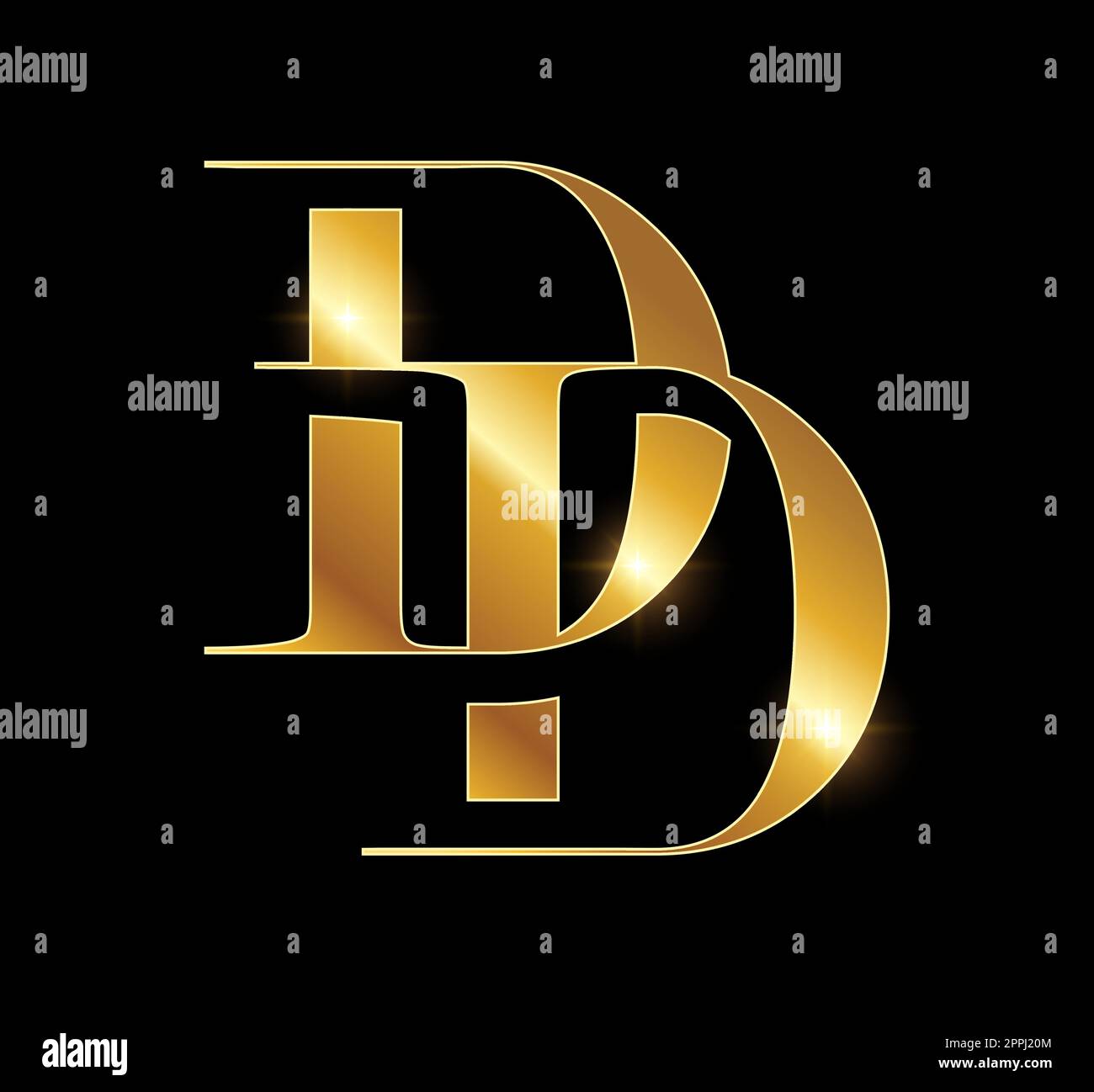 Golden Monogram Logo Initial Letter DD Stock Vector Image & Art - Alamy