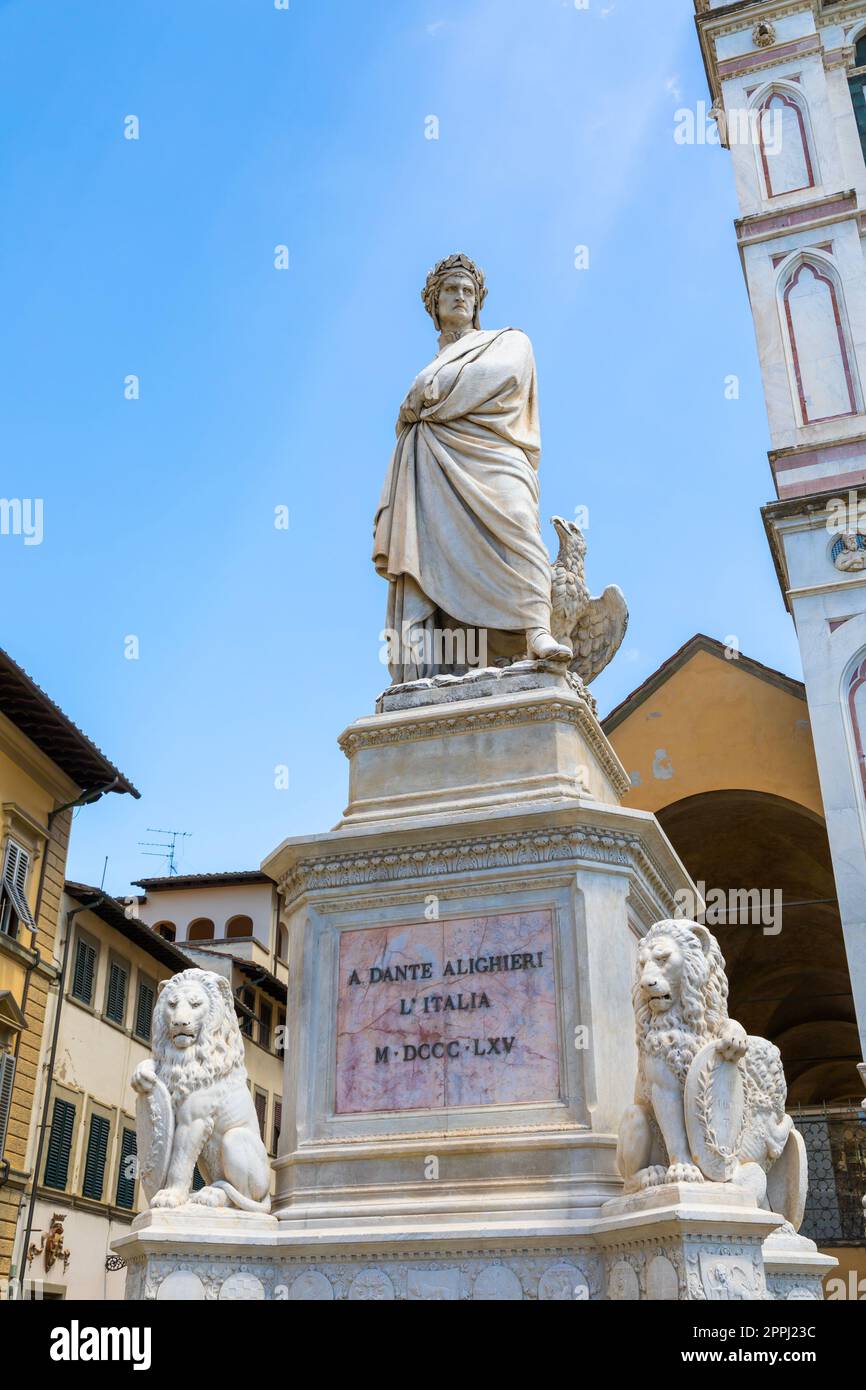 Dante Alighieri statue in Florence, Tuscany region, Italy, with amazing ...