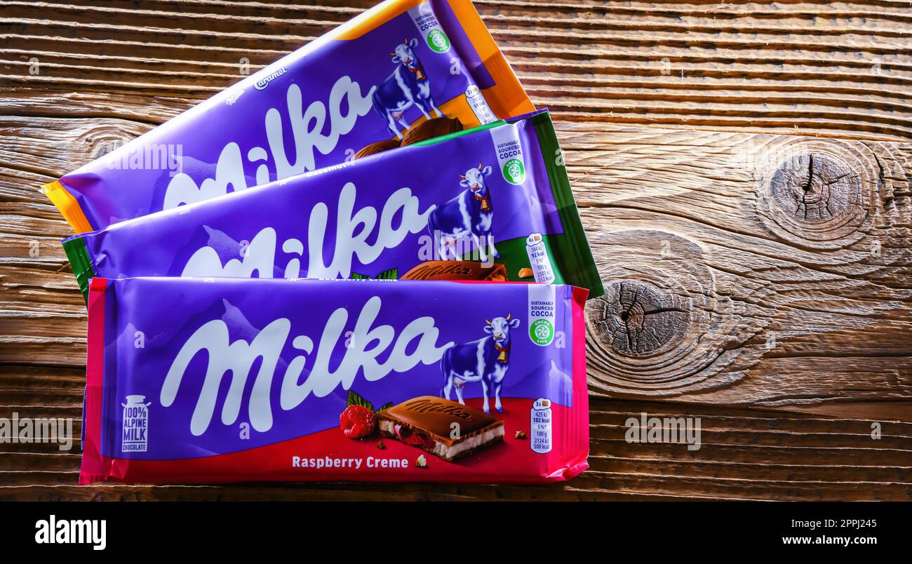 Assorted Milka chocolates Stock Photo - Alamy