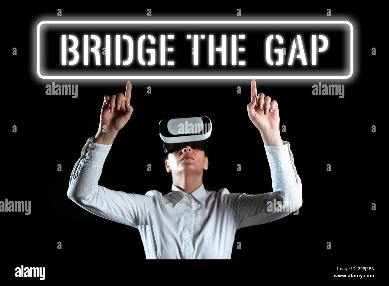 Text sign showing Bridge The Gap. Concept meaning Overcome the ...