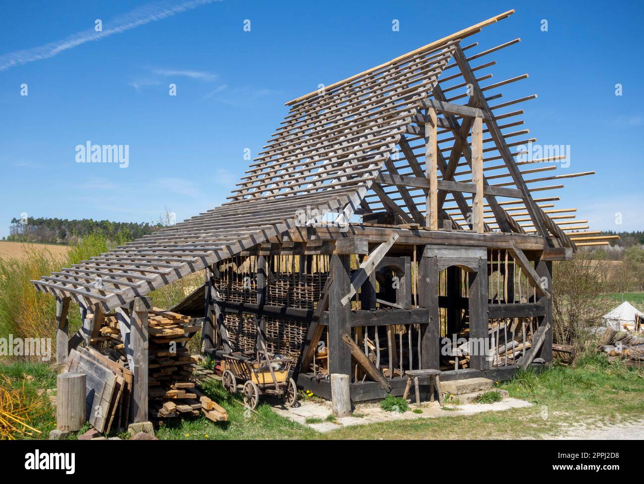 Medieval housing scenery Stock Photo - Alamy