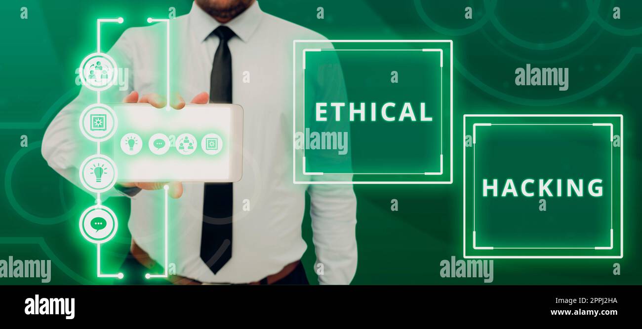 Writing Displaying Text Ethical Hacking Business Showcase A Legal