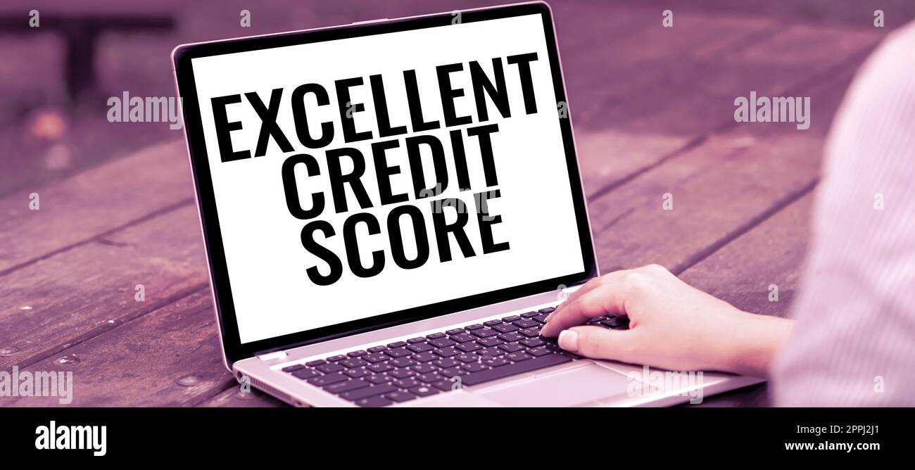 Text showing inspiration Excellent Credit Score. Business approach ...