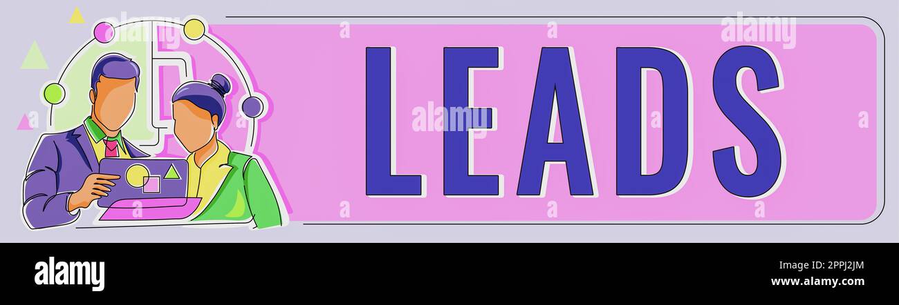 Handwriting text Leads. Business concept demographic information of ...