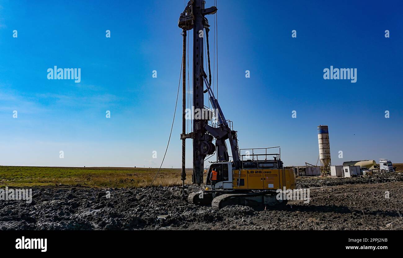 Araclar, Turkey - September 16, 2022: Hydraulic drilling rig Liebherr ...