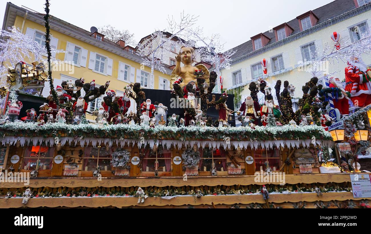 German Lowenbrau beer garden in Baden-Baden in the evening Stock Photo ...