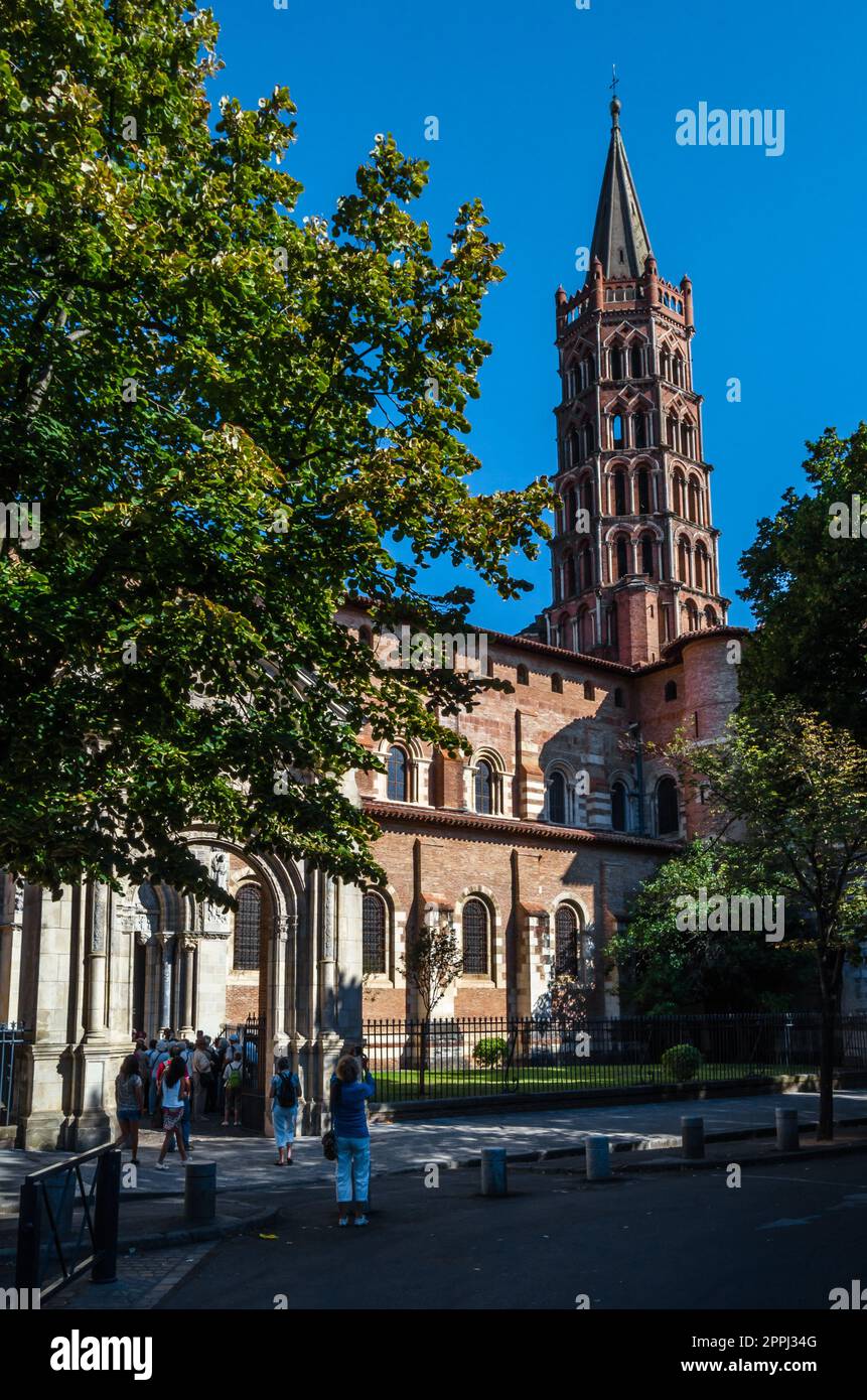 TOULOUSE, FRANCE - SEPTEMBER 5, 2013: Urban scene, view of streets in ...