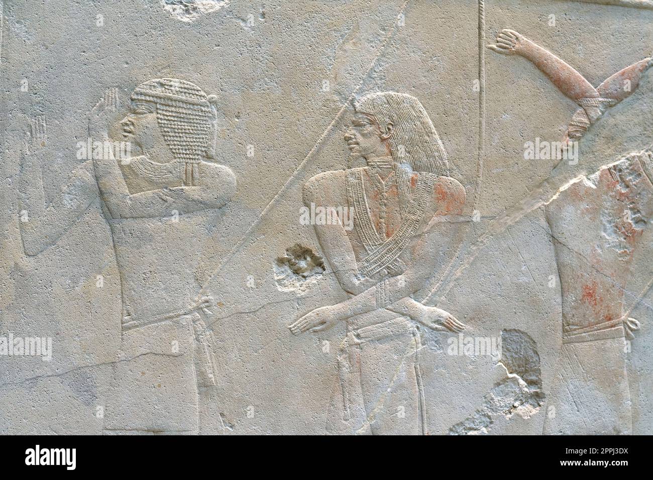 ancient Egyptian relief made of limestone from the old empire, 5th ...