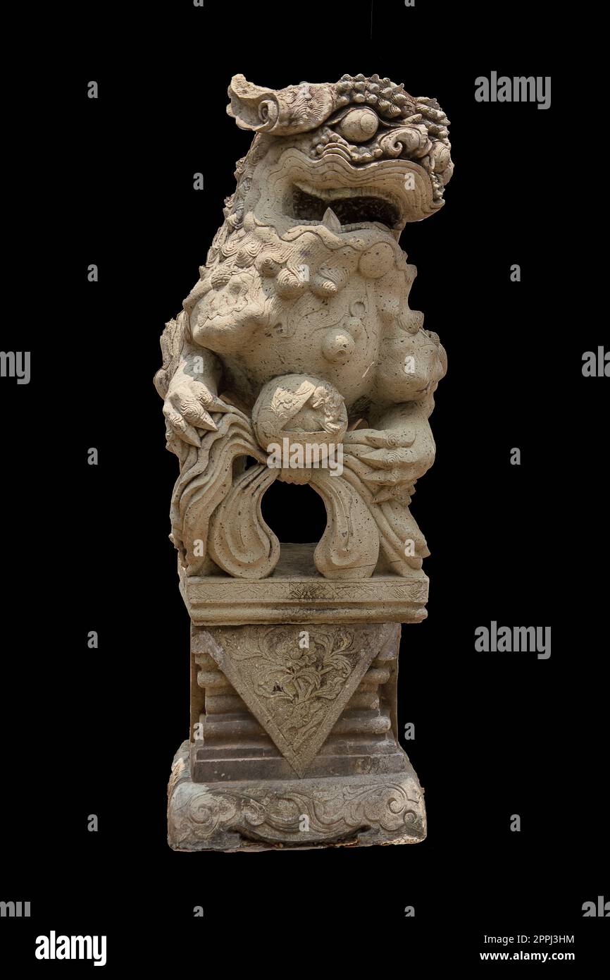 The lion-shaped stone carved in Chinese style Stock Photo - Alamy