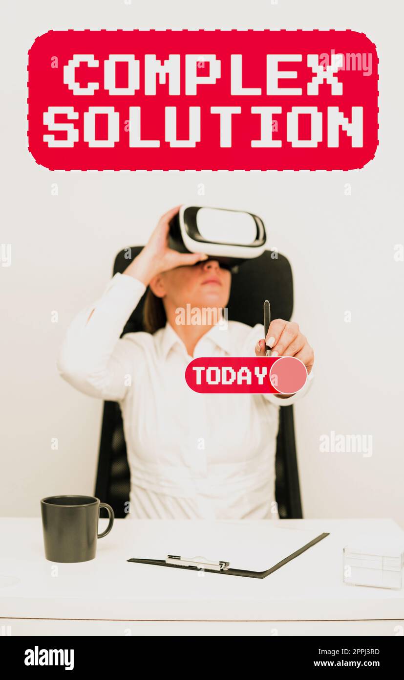 Handwriting text Complex Solution. Concept meaning computer time or service including data ...