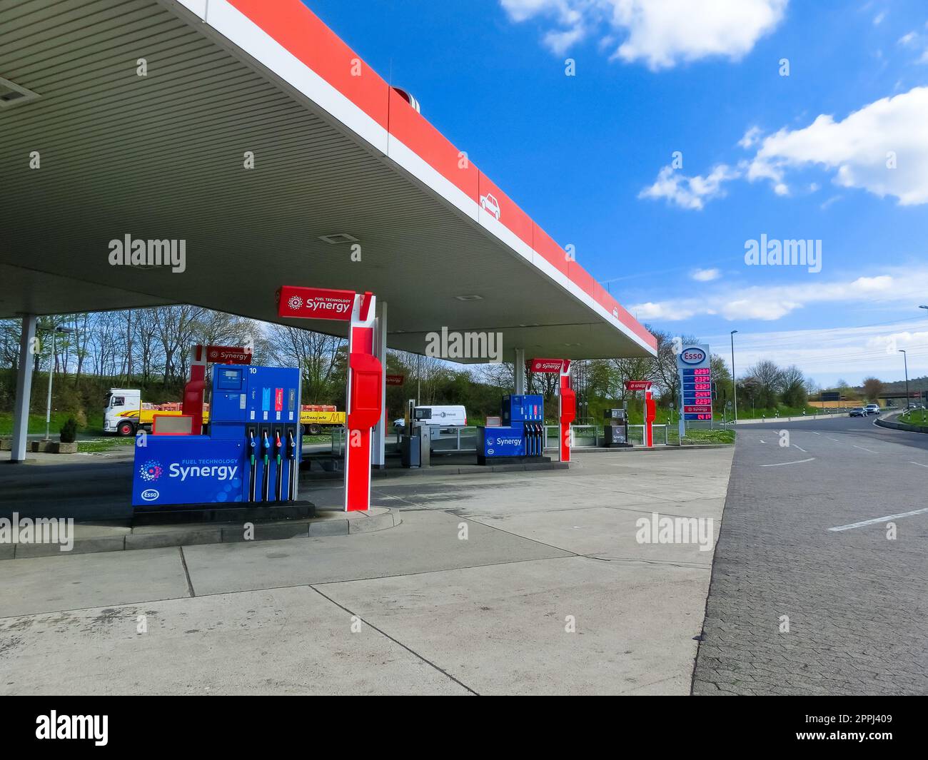 View of the Esso gas station.Esso is a trading name for ExxonMobil ...