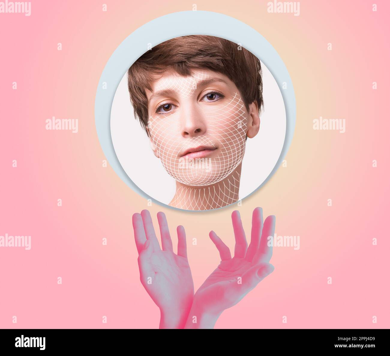 Young female with clean fresh skin. Beautiful woman. Face and neck ...