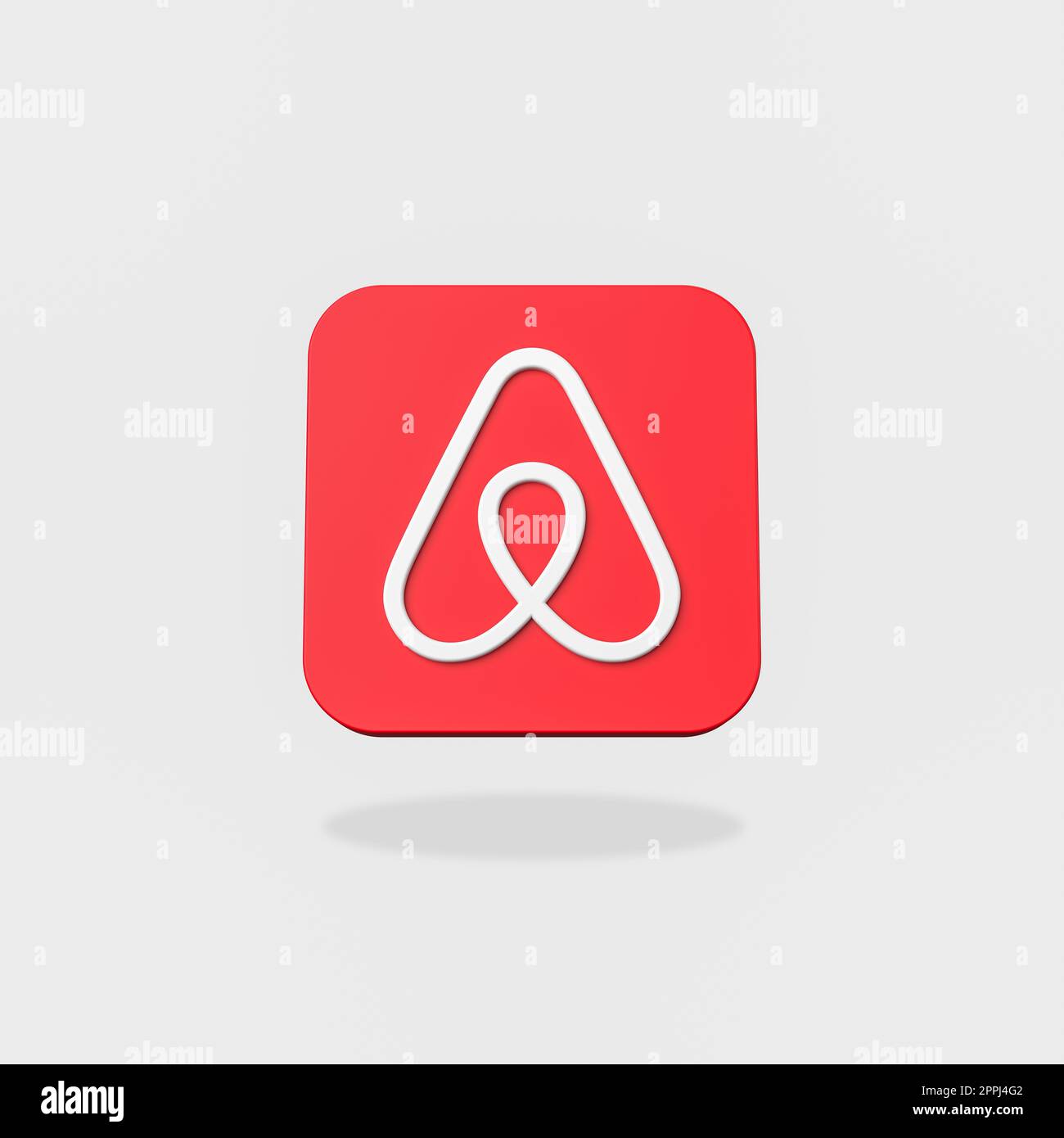 Airbnb App Icon on Flat Gray Background Stock Photo - Alamy