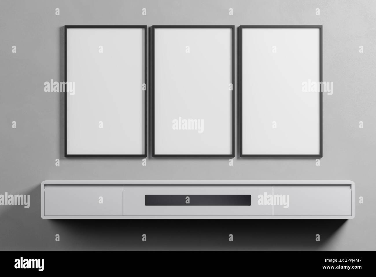 Indoor interior, show text or product. Frame Set of 3 Mockup Thin ...