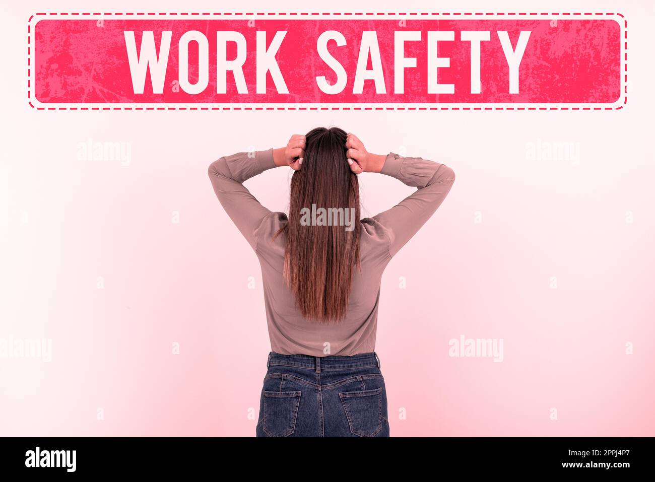 Text sign showing Work Safety. Concept meaning Policies and control in ...