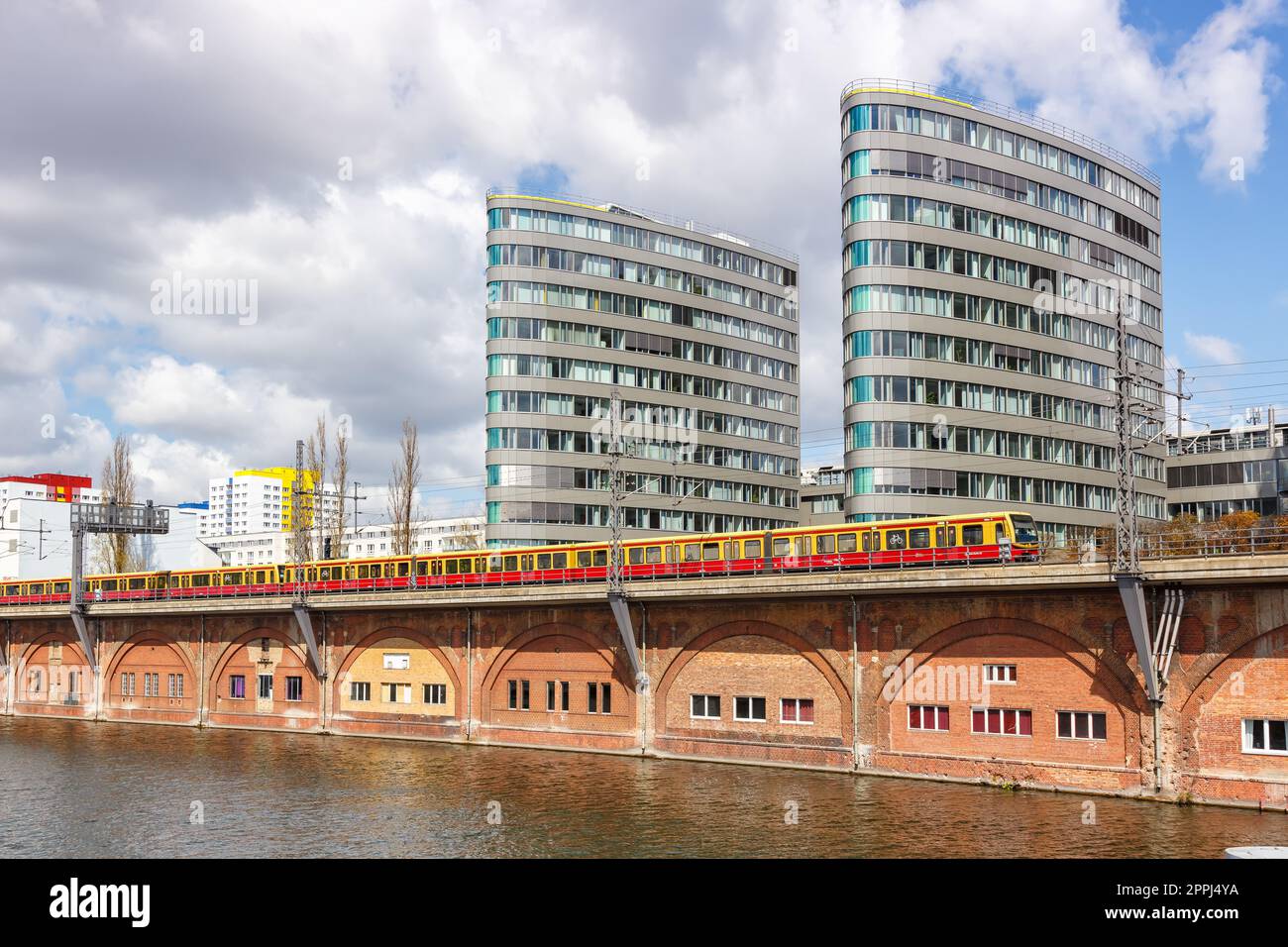 S-Bahn regional train of Deutsche Bahn DB near Jannowitz bridge in ...