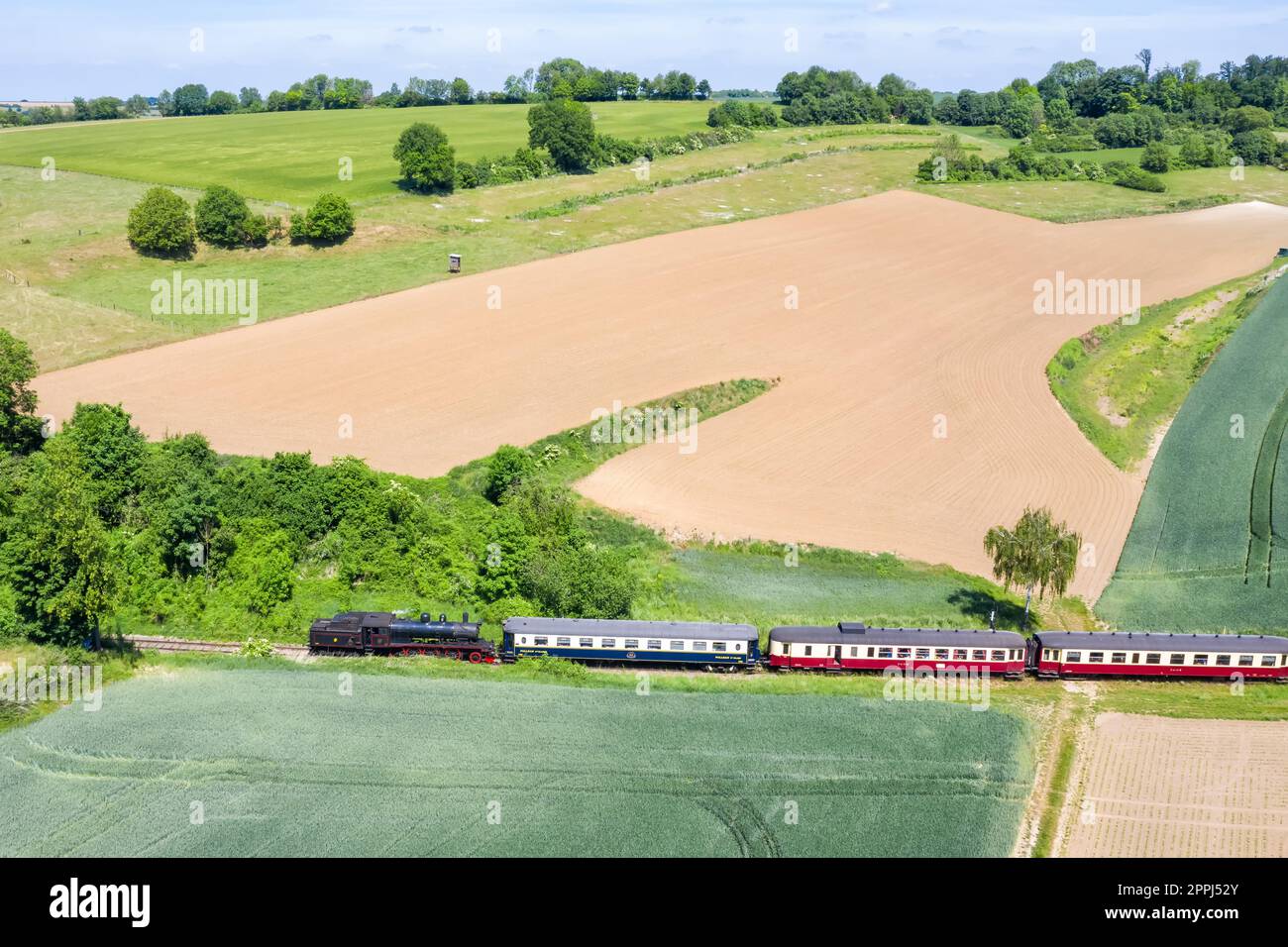 Miljoenenlijn steam train locomotive museum railway aerial view near ...