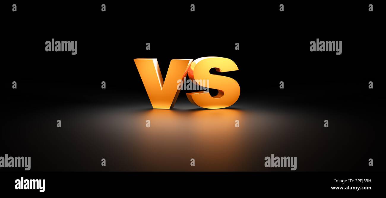 VS. Versus battle banner template on black background. product ...