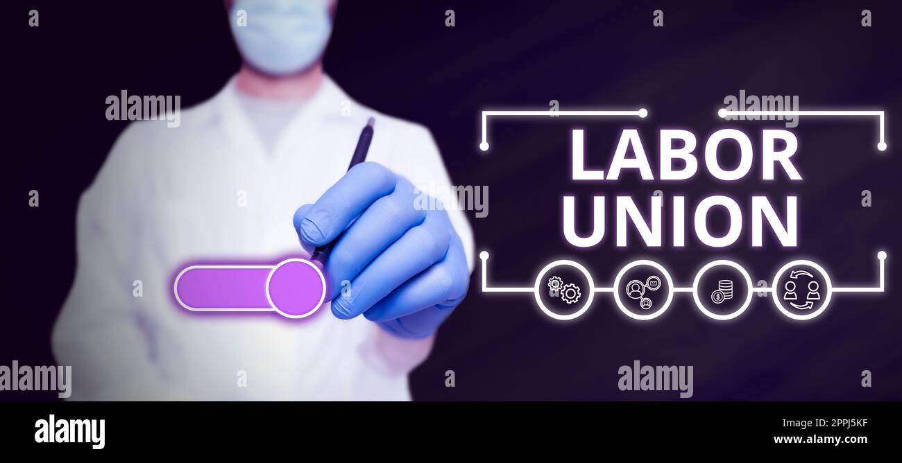 Text caption presenting Labor Union. Business concept rules relating to ... Text caption presenting Labor Union. Business concept rules relating to ...