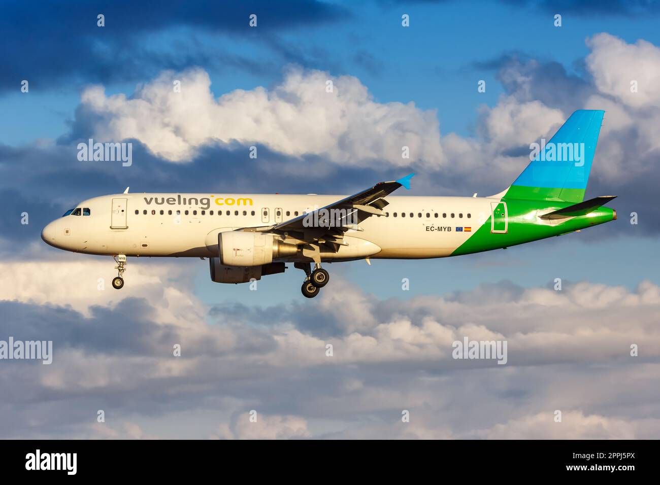 Vueling Airbus A320 airplane at Lanzarote airport in Spain Stock Photo ...