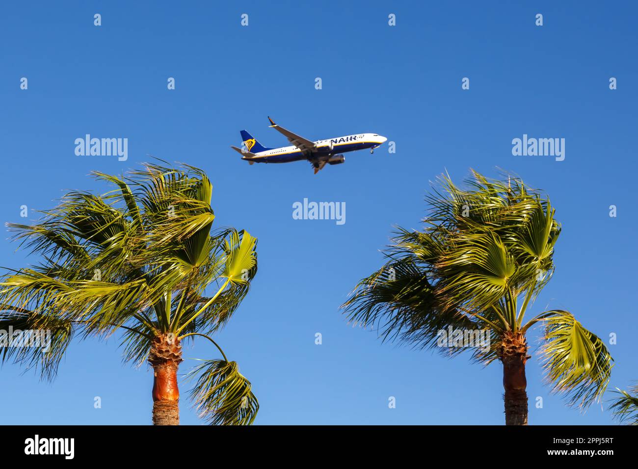 Ryanair Boeing airplane at Tenerife South airport in Spain Stock Photo ...