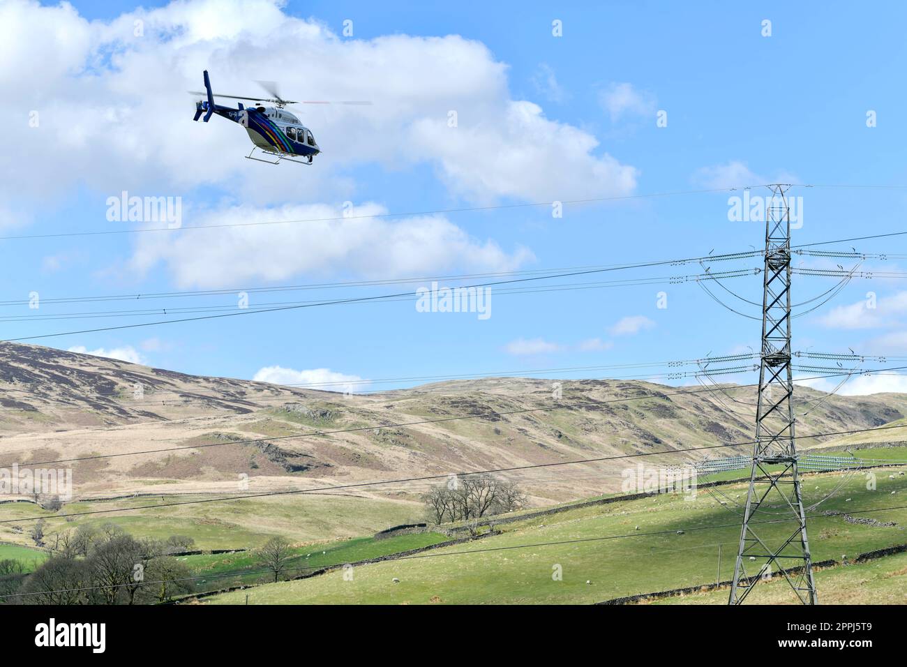 National Grid Bell 429 Global Ranger helicopter used to inspect the ...