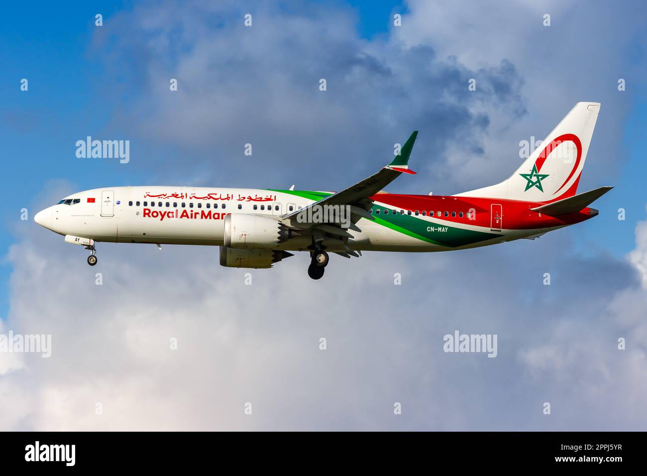 Royal Air Maroc Boeing 737 MAX 8 airplane at Amsterdam Schiphol airport ...