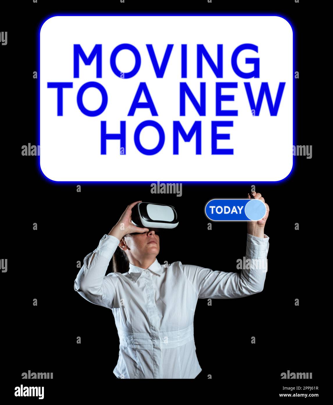 Sign displaying Moving To A New Home. Concept meaning help moves the ...
