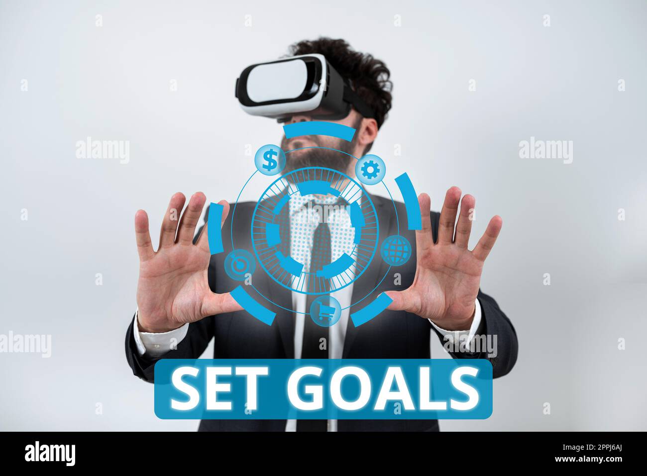 Sign displaying Set Goals. Business overview Defining or achieving ...