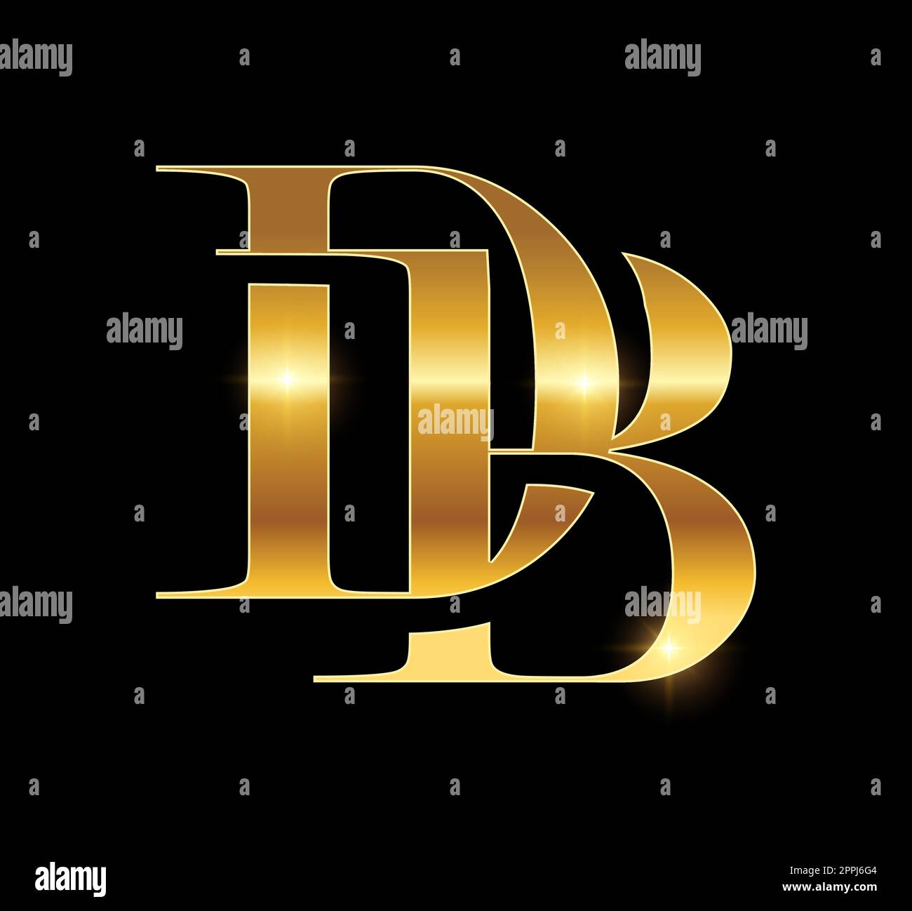 Golden Monogram Logo Initial Letter DB Stock Vector Image & Art - Alamy
