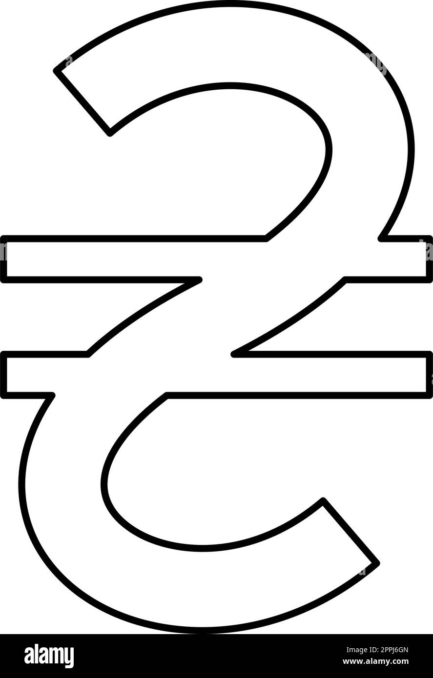 Hryvnia UAH symbol money Ukraine Ukrainian currency sign contour ...