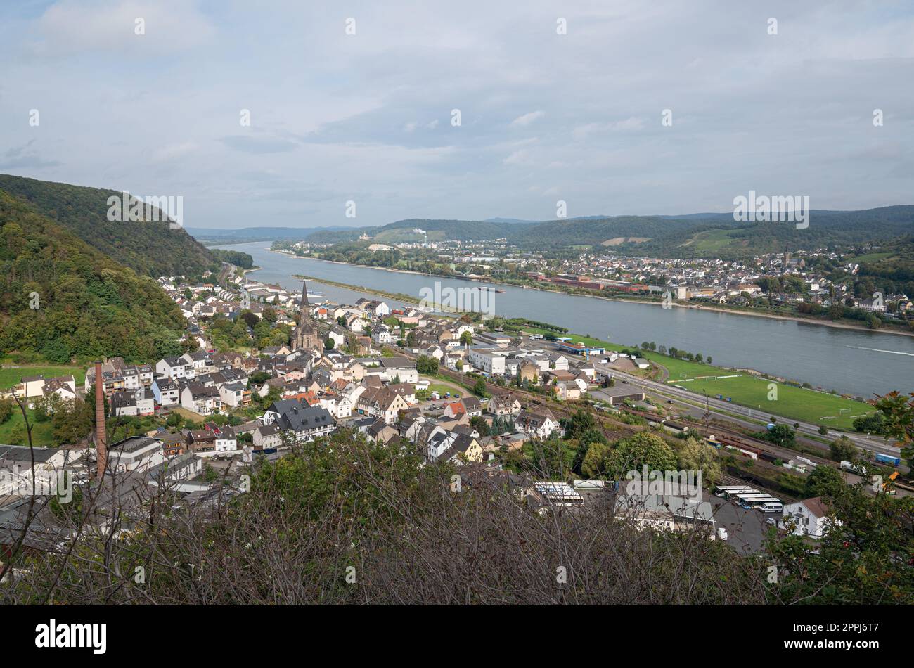 Panorama of Brohl, Rhine Valley, Germany Stock Photo - Alamy