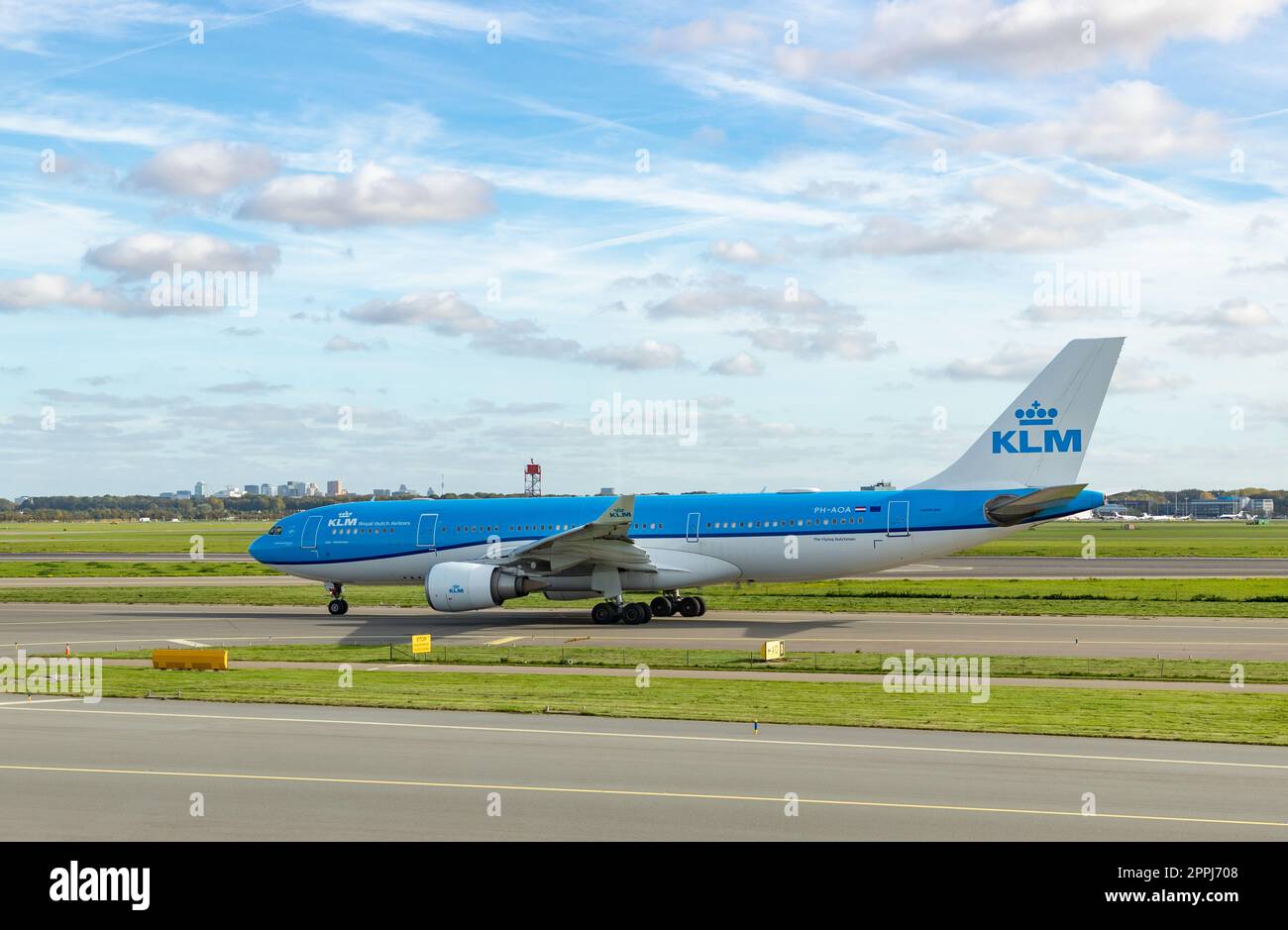 KLM Plane on Runway Stock Photo - Alamy