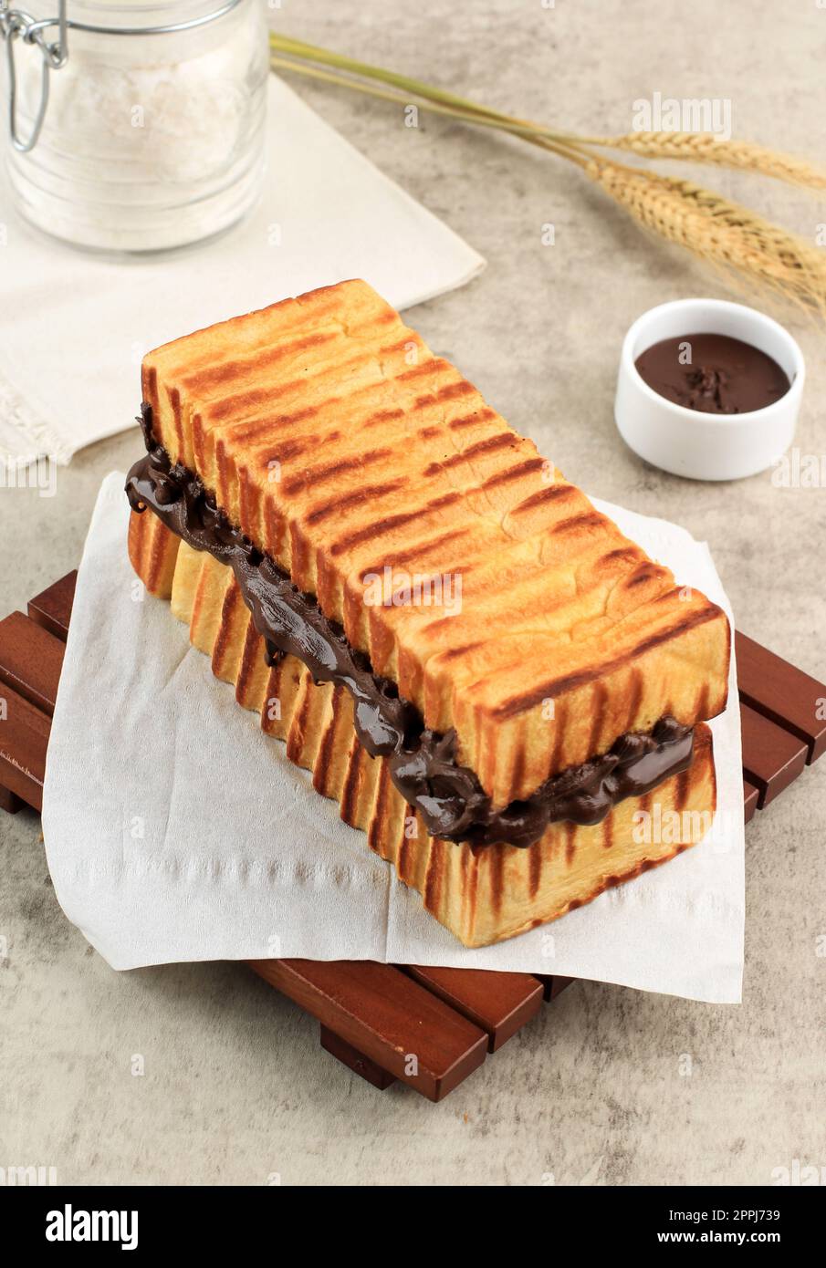 Roti Bakar Bandung with Chocolate Spread, West Java Popular Bread Toast ...