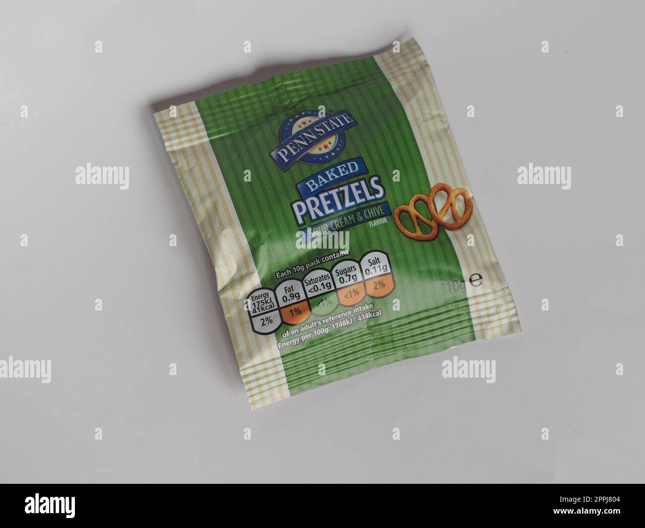 Penn State sour cream and chive baked pretzels in London Stock Photo ...