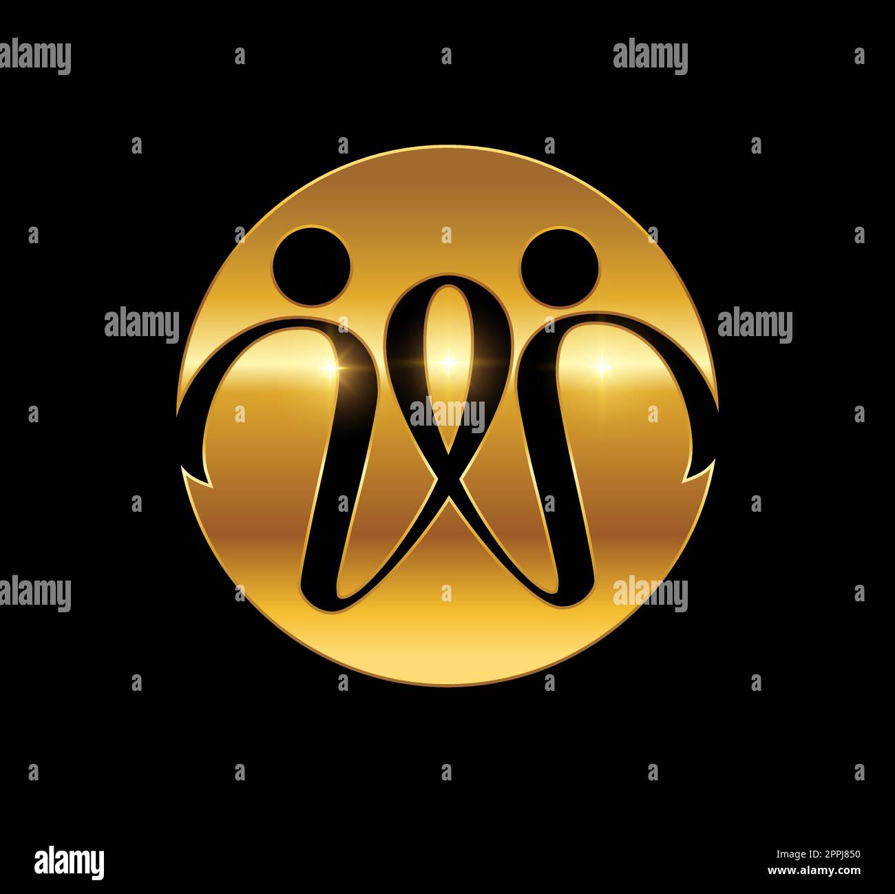 Golden People Monogram Logo Initial Letter W Stock Vector Image & Art ...