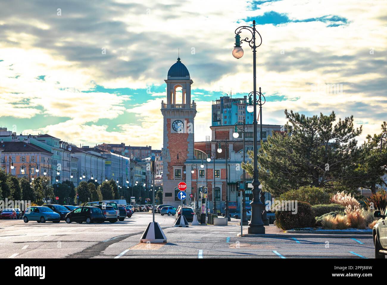 Acquario Marino marine aquarium building and Trieste waterfront view ...