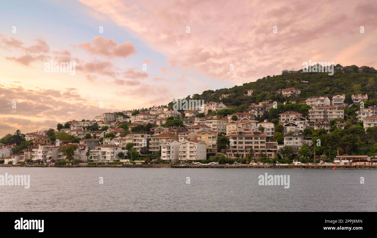 View of the hills of Kinaliada island from Marmara Sea, with ...