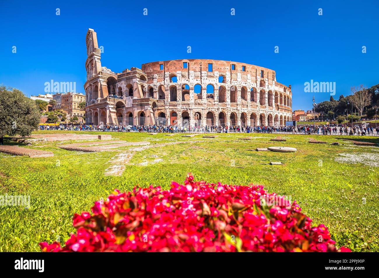 Colosseum of Rome scenic view, famous landmark of eternal city Stock ...