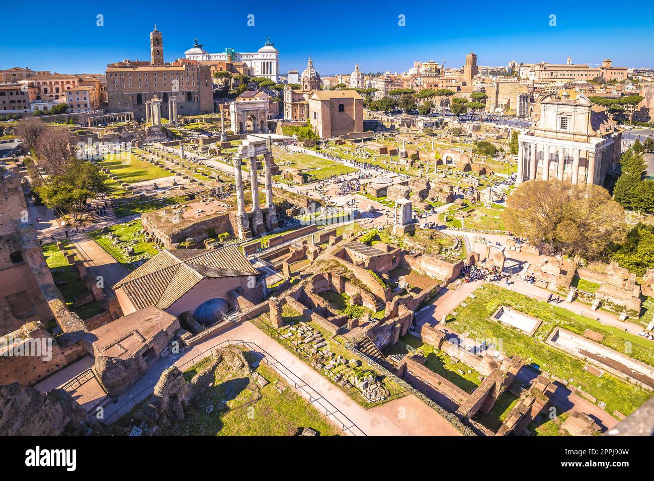 Historic Rome ruins on Forum Romanum view from above, eternal city of Rome Stock Photo - Alamy
