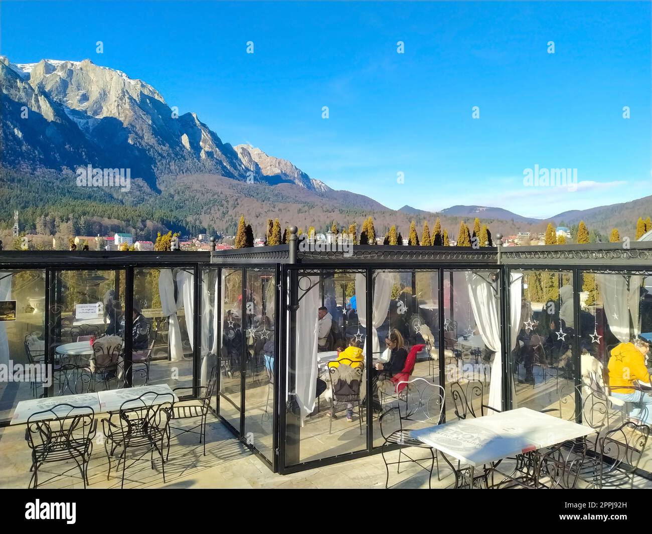Busteni, Romania - December 30, 2022: Sunny landscape with Bucegi ...